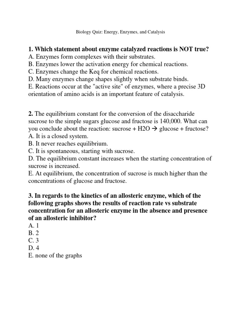 Biochemistry Past Question 12 | PDF | Enzyme | Enzyme Inhibitor