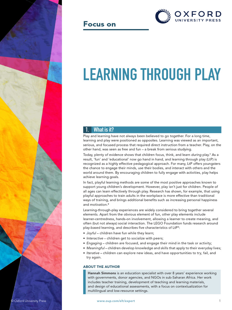 Oup Focus Learning Through Play | PDF | Learning | Teachers