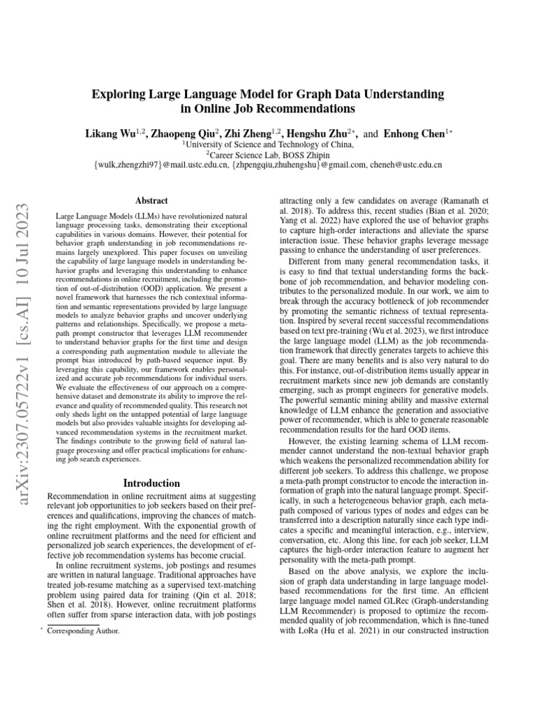 Exploring Large Language Model For Graph Data Understanding | PDF