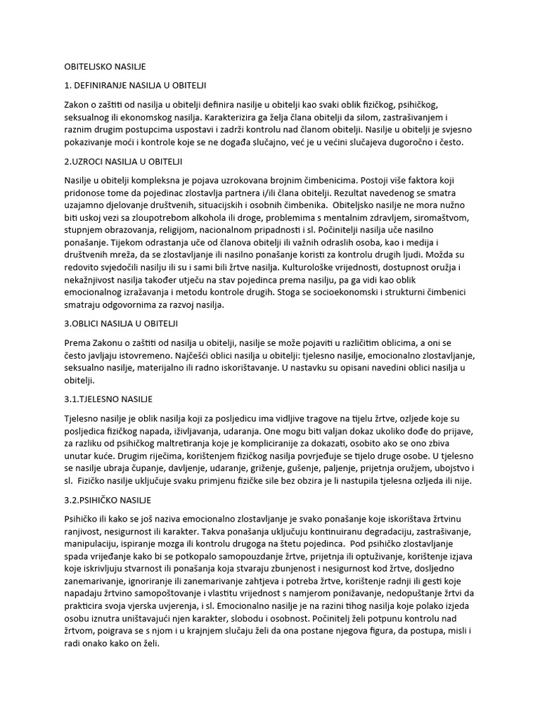 Obiteljsko Nasilje | PDF