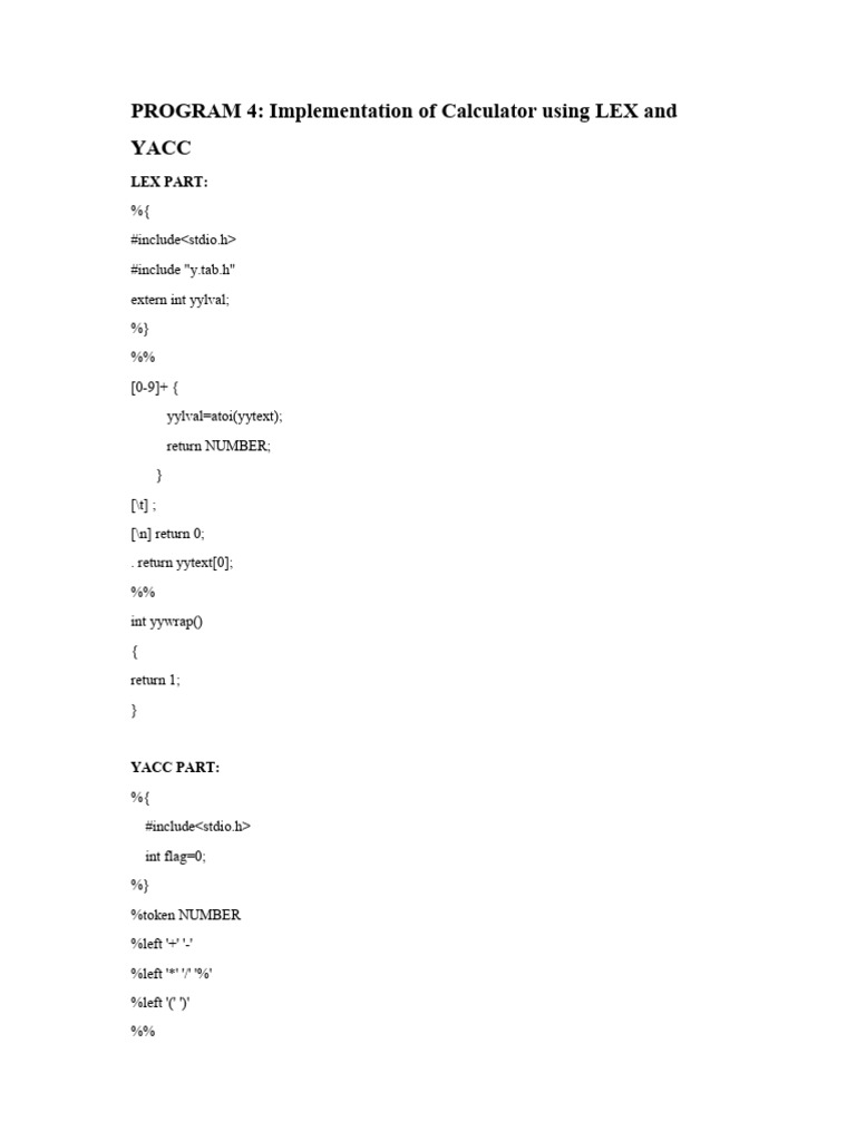 Compiler Design Practical (4-10) | PDF