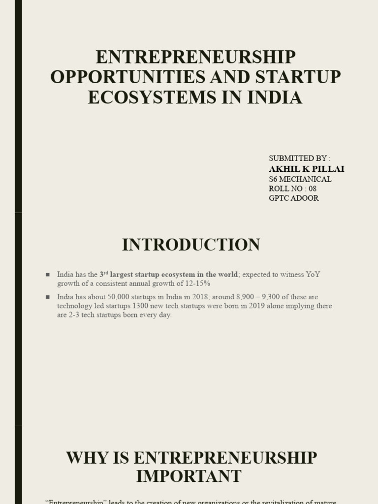 The Indian Startup Ecosystem | PDF | Startup Company | Small Business ...
