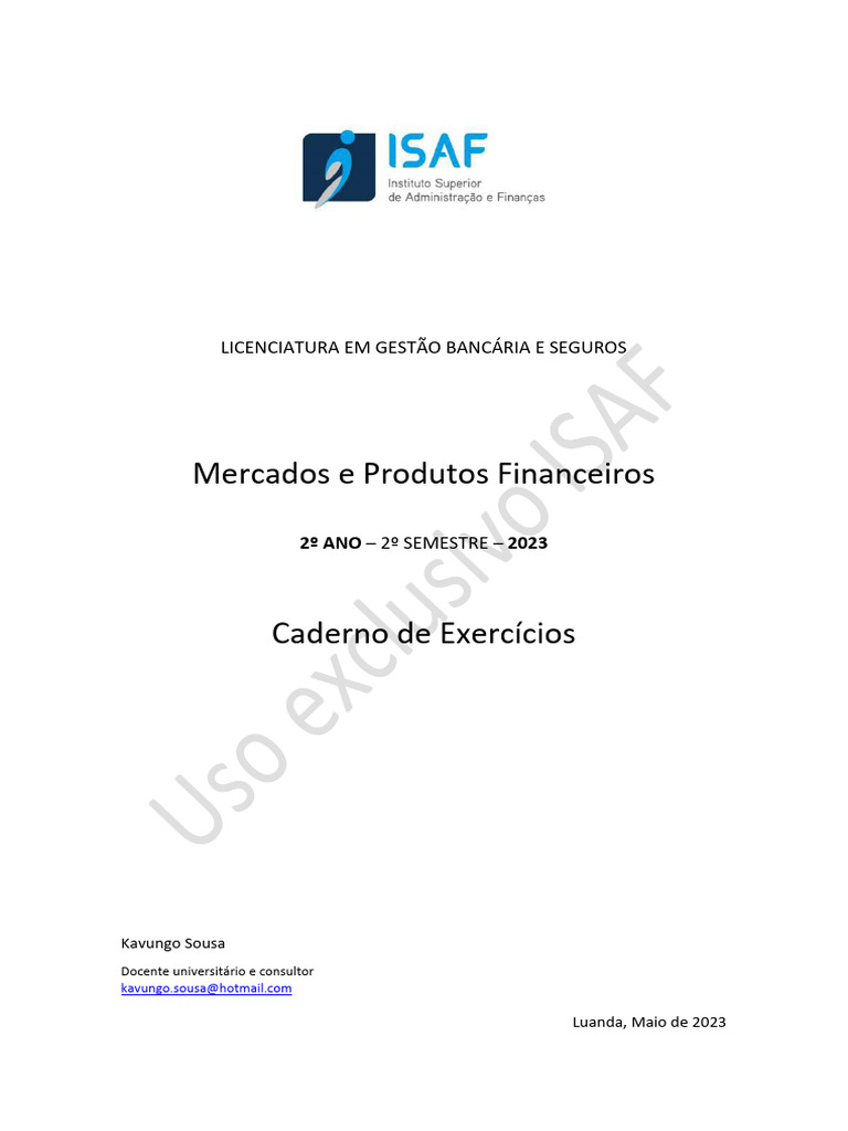 ISAF MPF CAP 1 Caderno de Exercícios 2023 - Versão Estudantes v1.0 ...