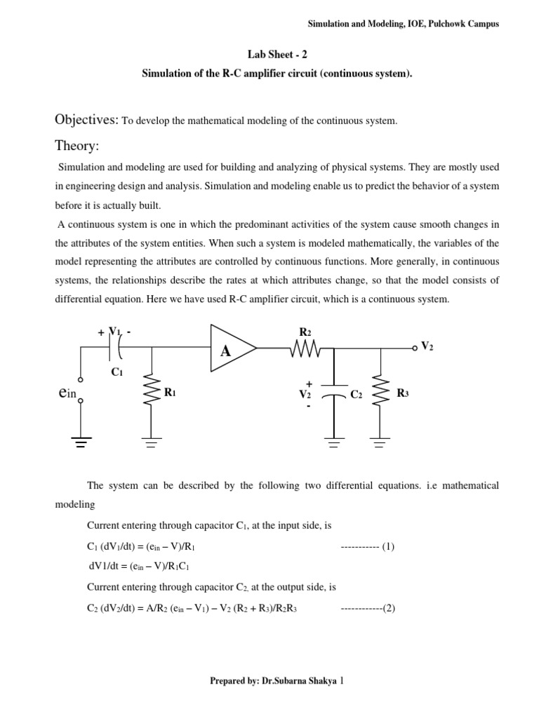 Lab Sheet 2 | PDF | System | Simulation