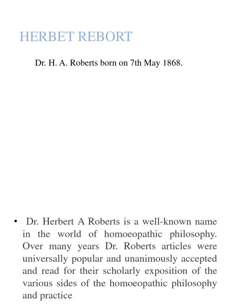 Dr. H A Robert | PDF