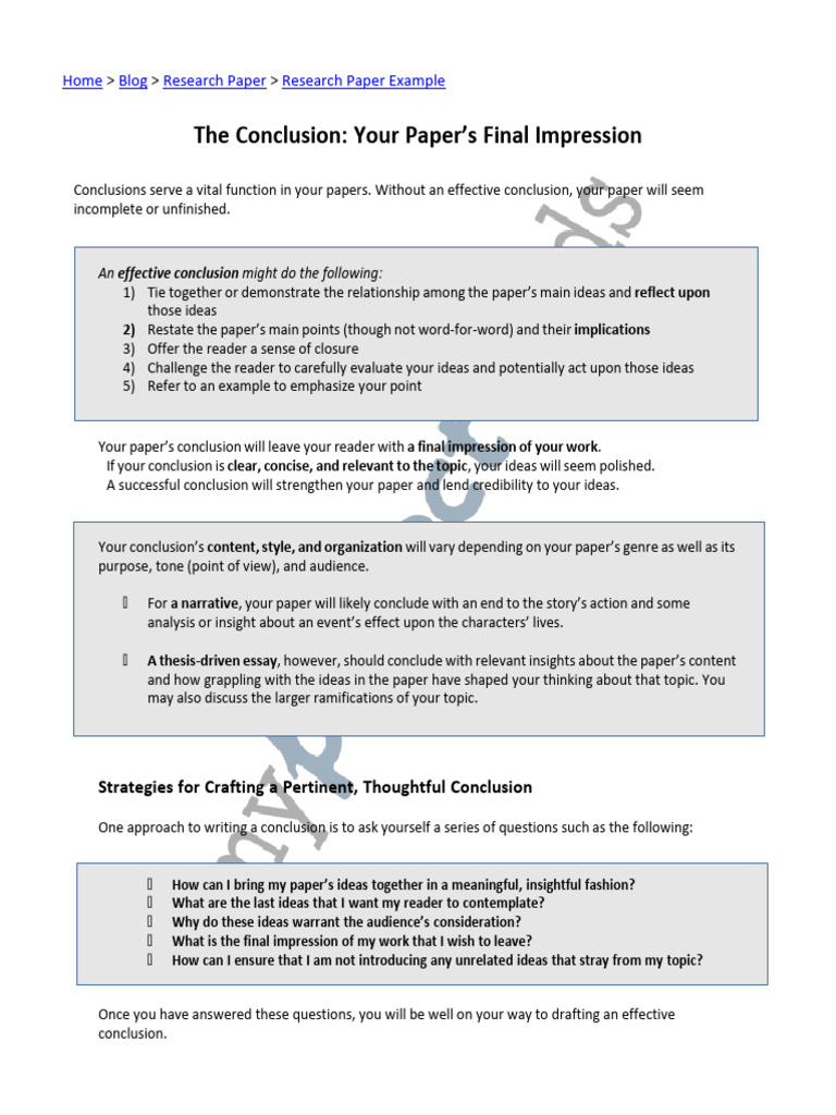 Crafting Effective Research Paper Conclusions | PDF | Essays ...