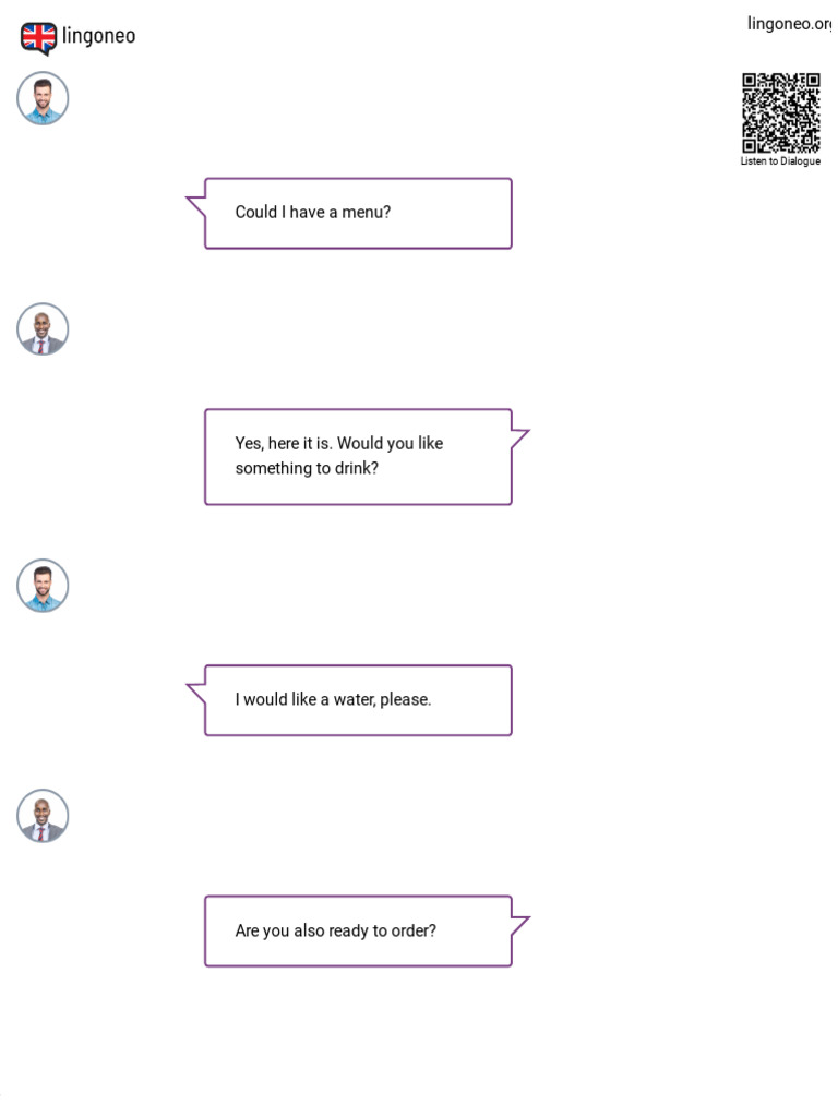 Restaurant Dialogue Practice PDF | PDF | Wellness | Lifestyle