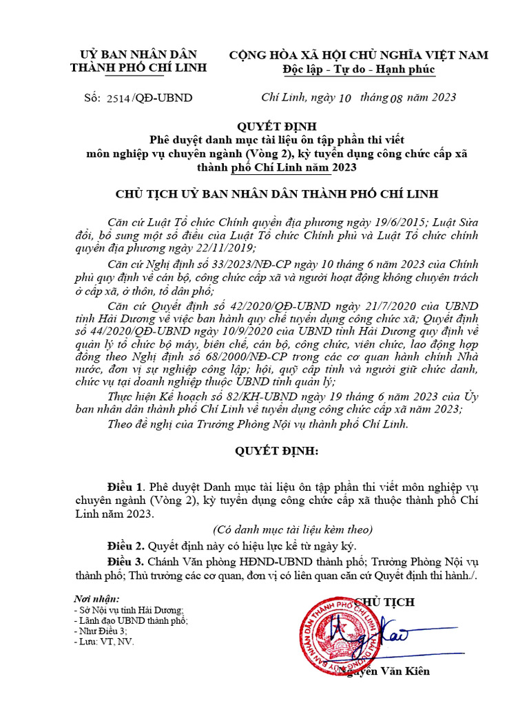 QD PD Danh Muc Tai Lieu On Tap - 2 | PDF