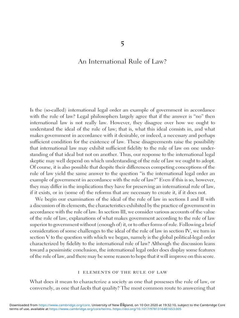 An International Rule of Law?: I Elementsoftheruleoflaw | PDF | Rule Of ...