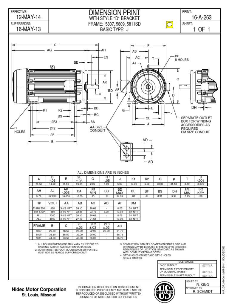 16-A-263 FRAME DE MOTOR 400HP 1200RPM | PDF | Mechanical Engineering ...