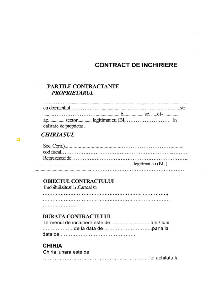 Contract Inchiriere | PDF