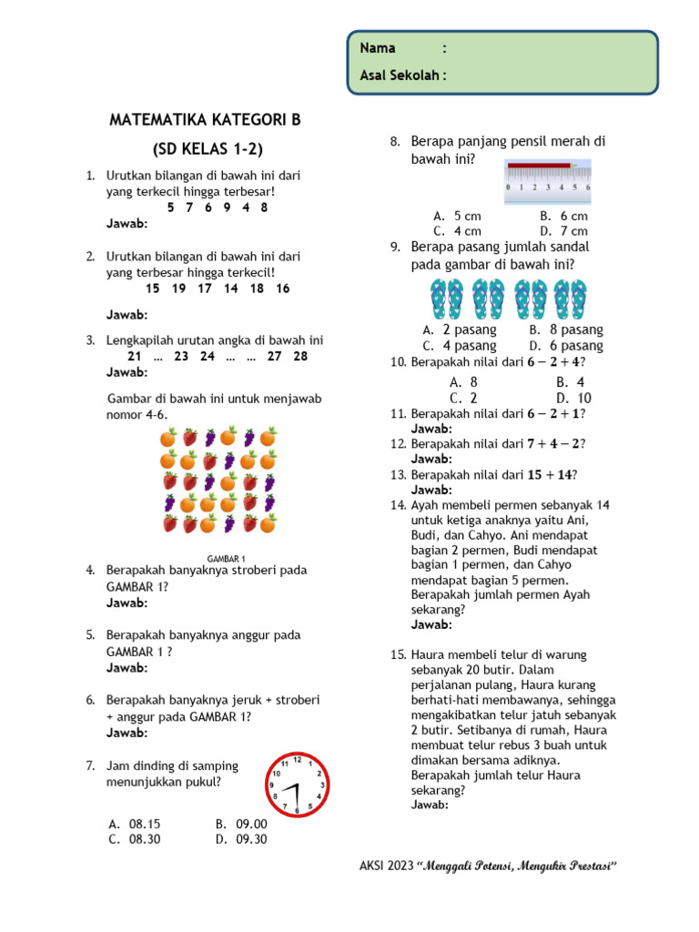 Soal Matematika Kategori B | PDF
