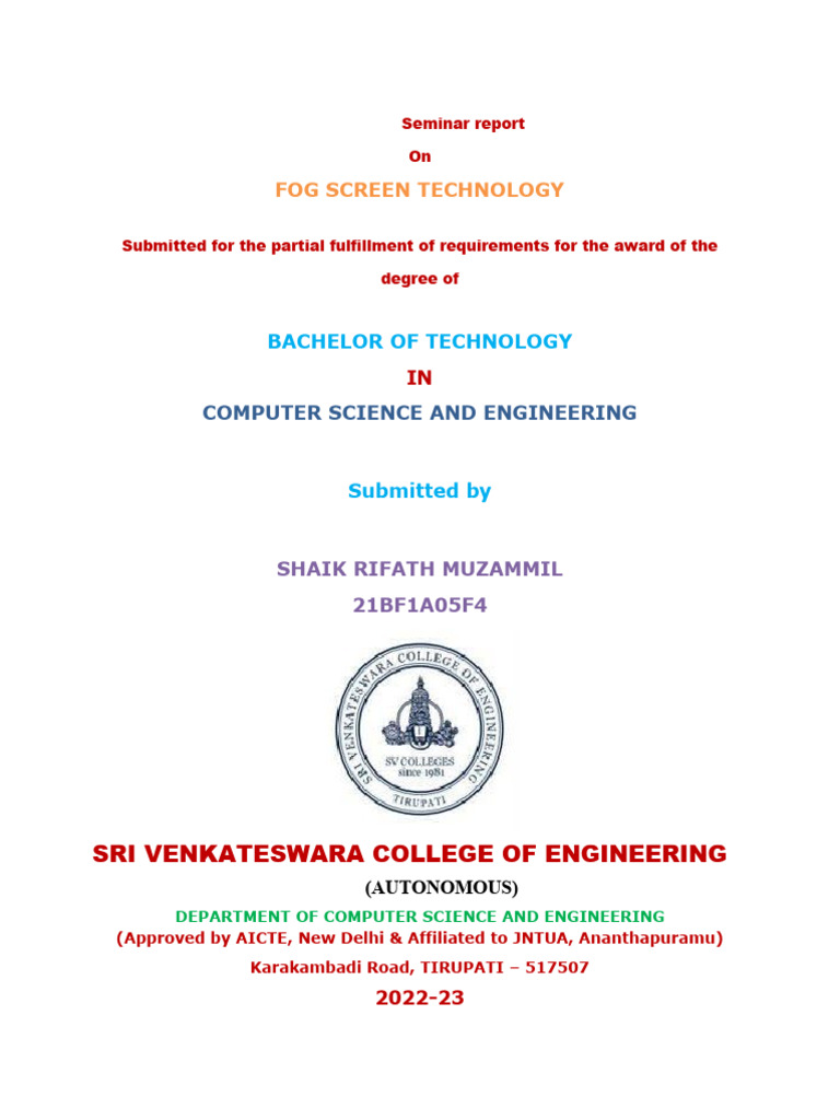 Thanveer Technical Seminar | PDF | Technology & Engineering