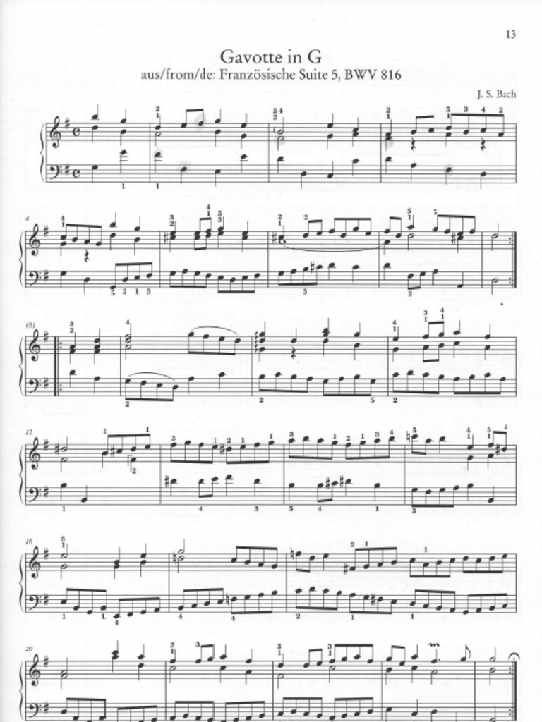Spartito Gavotta Bach | PDF