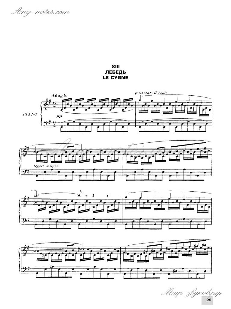 Sen Sans K Karnaval Zhivotnyh Xiii Lebed | PDF