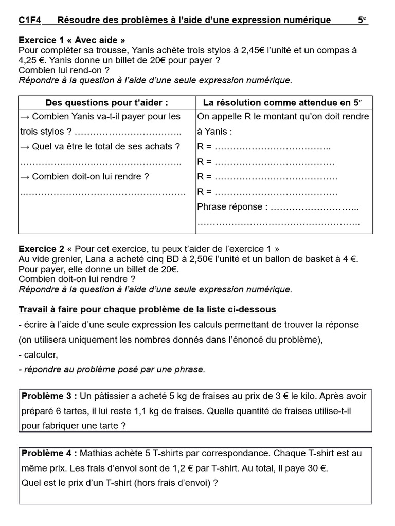 5ePERSEHAIE C1F4 Resolution de Problemes | PDF | Méthodes et références ...