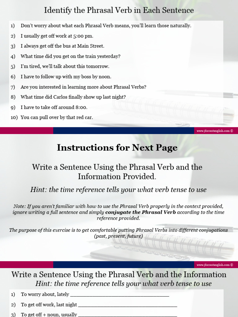 Phrasal Verbs & Idioms 1 Practice Exercises | PDF | Verb | Grammatical ...