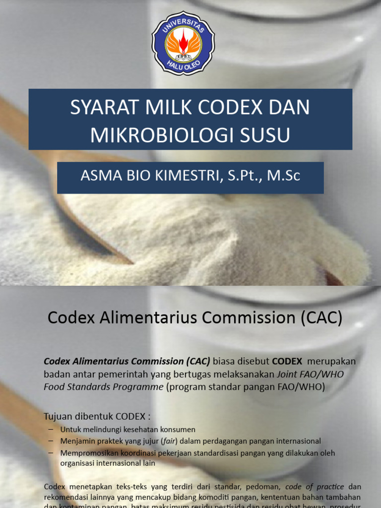 Syarat Milk Codex Dan Mikrobiologi Susu | PDF