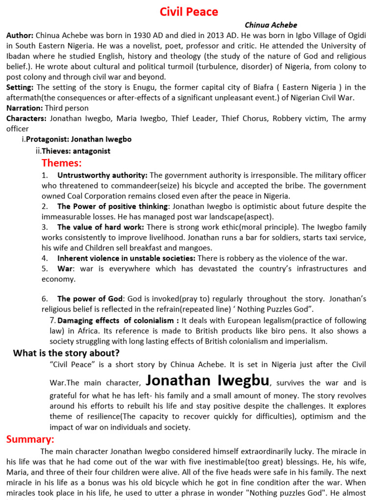 Civil Peace | PDF | Nigeria | English Language