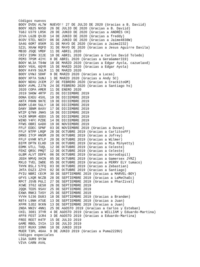 Codigos Nuevos | PDF