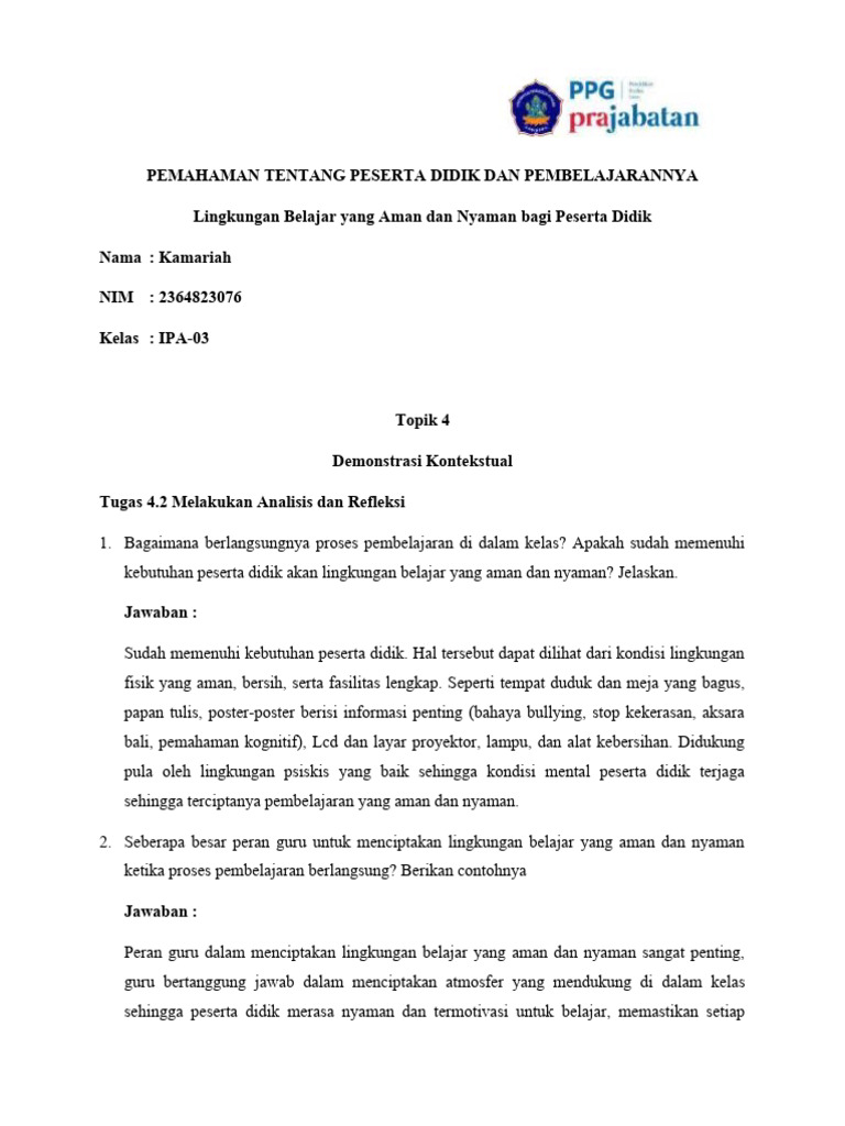 T4. Kamariah (Demonstrasi Kontekstual) | PDF