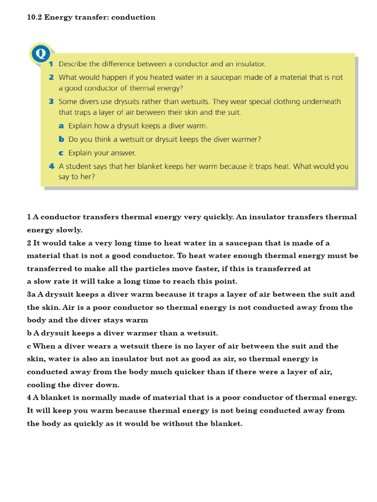 10.2 Energy Transfer - Conduction | PDF | Science & Mathematics