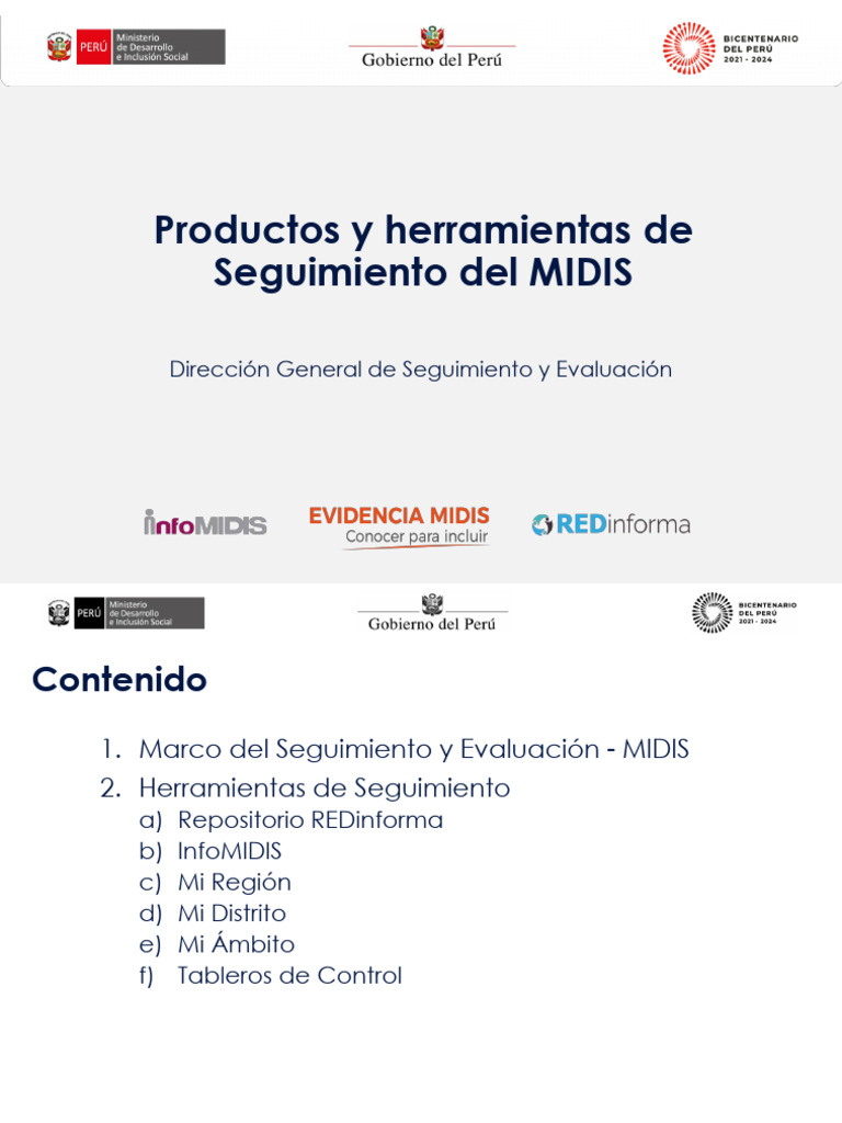 Lección 2 - Productos y Herramientas de Seguimiento Del MIDIS | PDF | Información | Responsabilidad