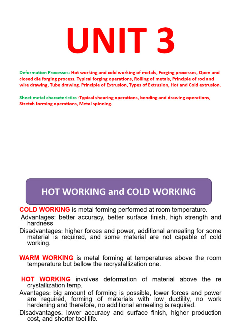 Unit 3 PDF Forging Sheet Metal | PDF | Forging | Sheet Metal