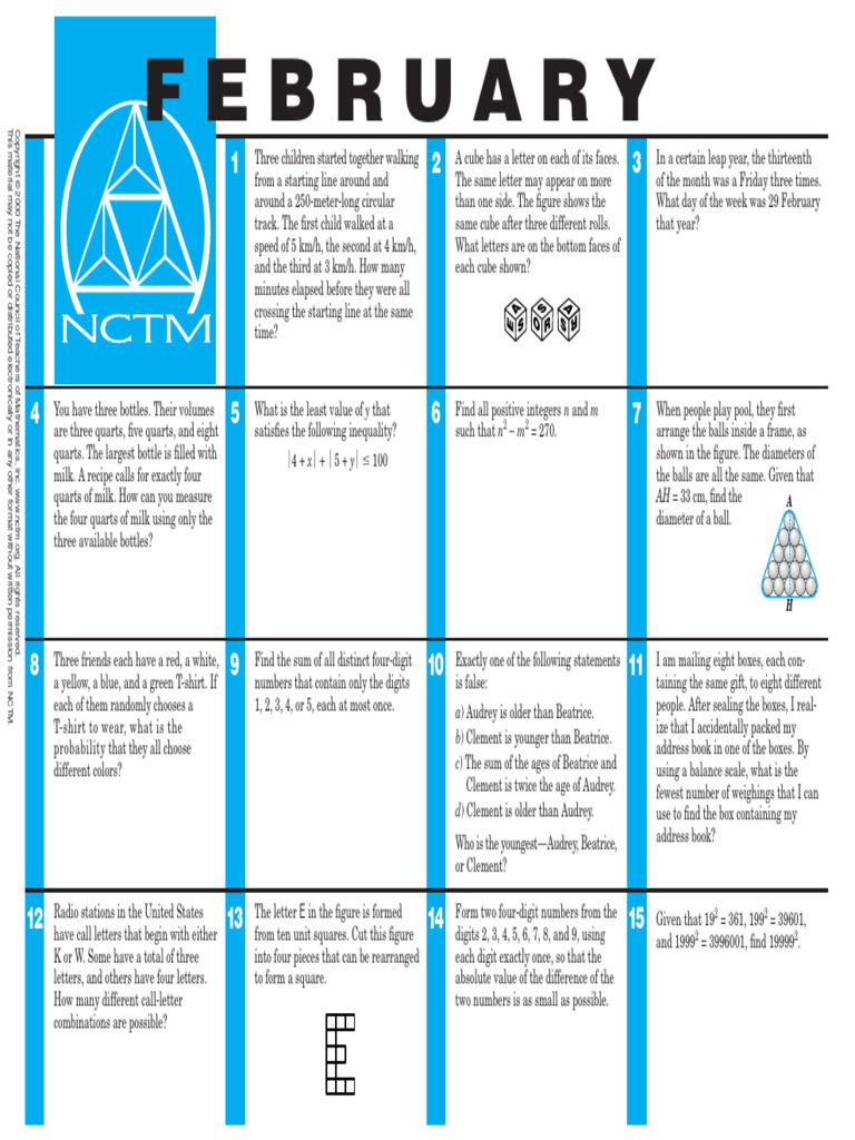 2000 - 2 - Calendar Problems | PDF