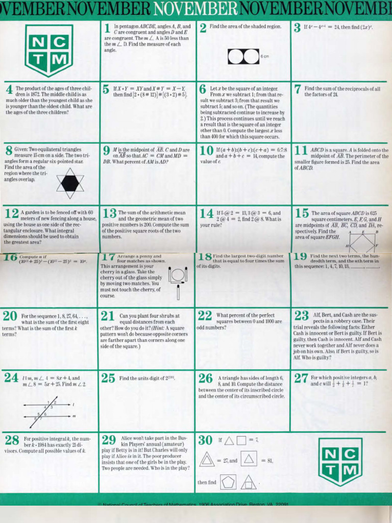 1988 - 11 - Calendar Problems | PDF