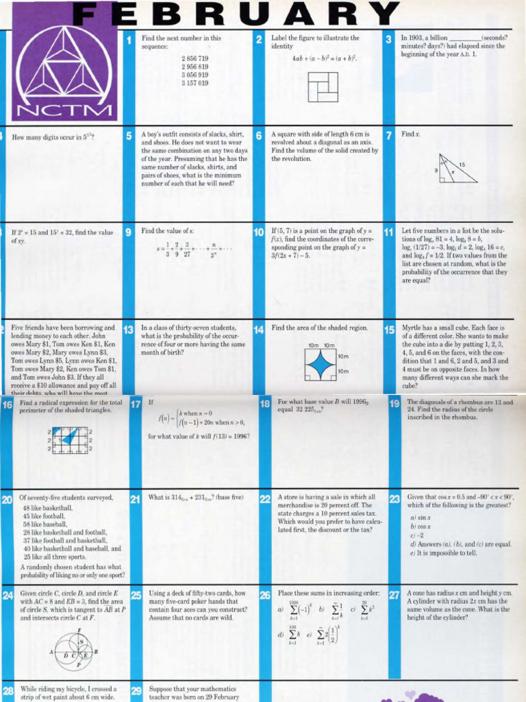 1996 - 2 - Calendar Problems | PDF