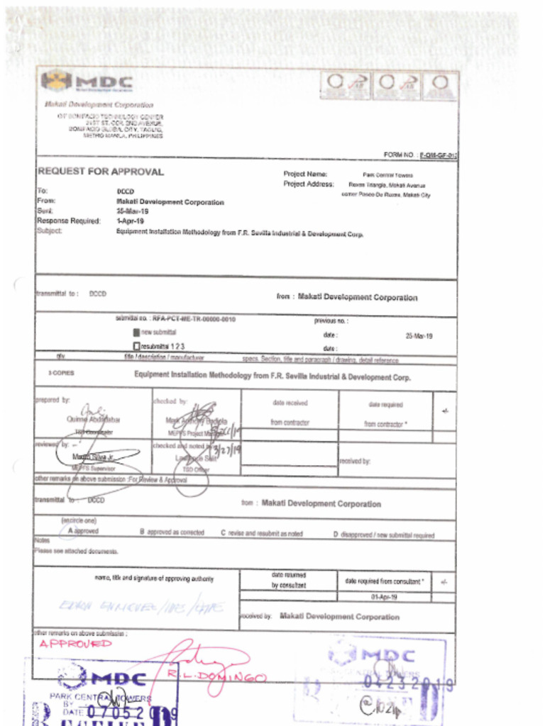Rfa-Pct-Me-Tr-0010-Ms-Equipment Installation | PDF