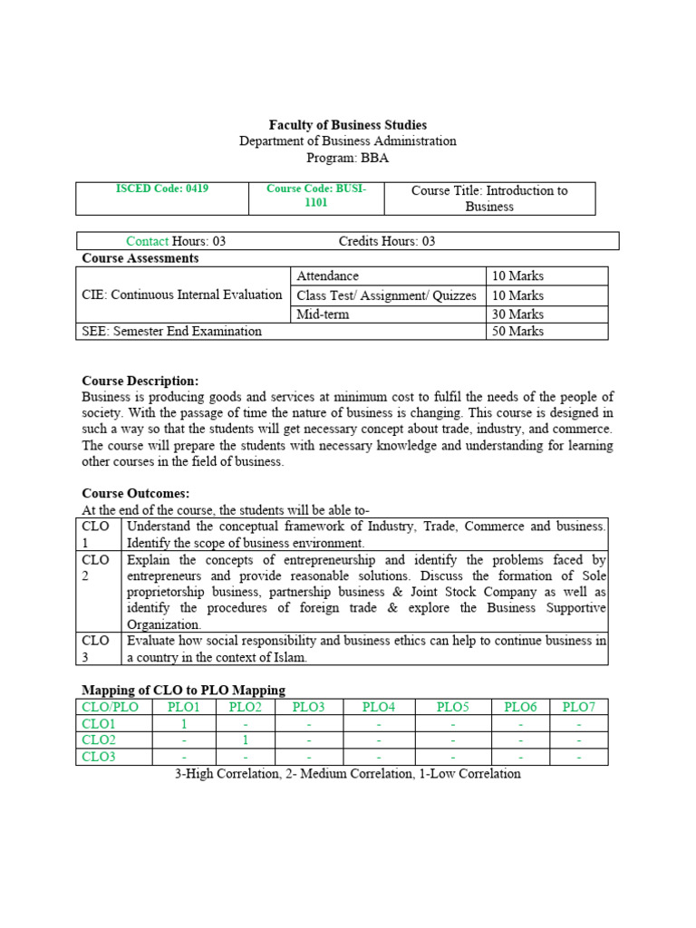 Introduction to Business Course Overview | PDF | Business
