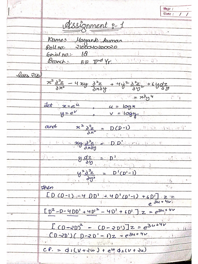 Maths Assignment 1 | PDF