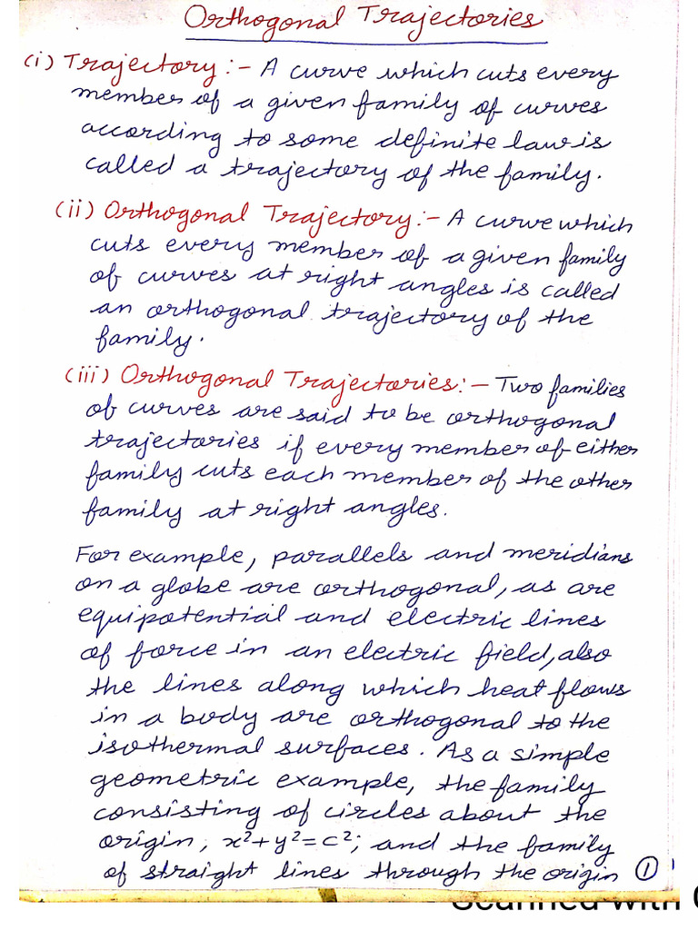 Orthogonal Trajectory Pdf