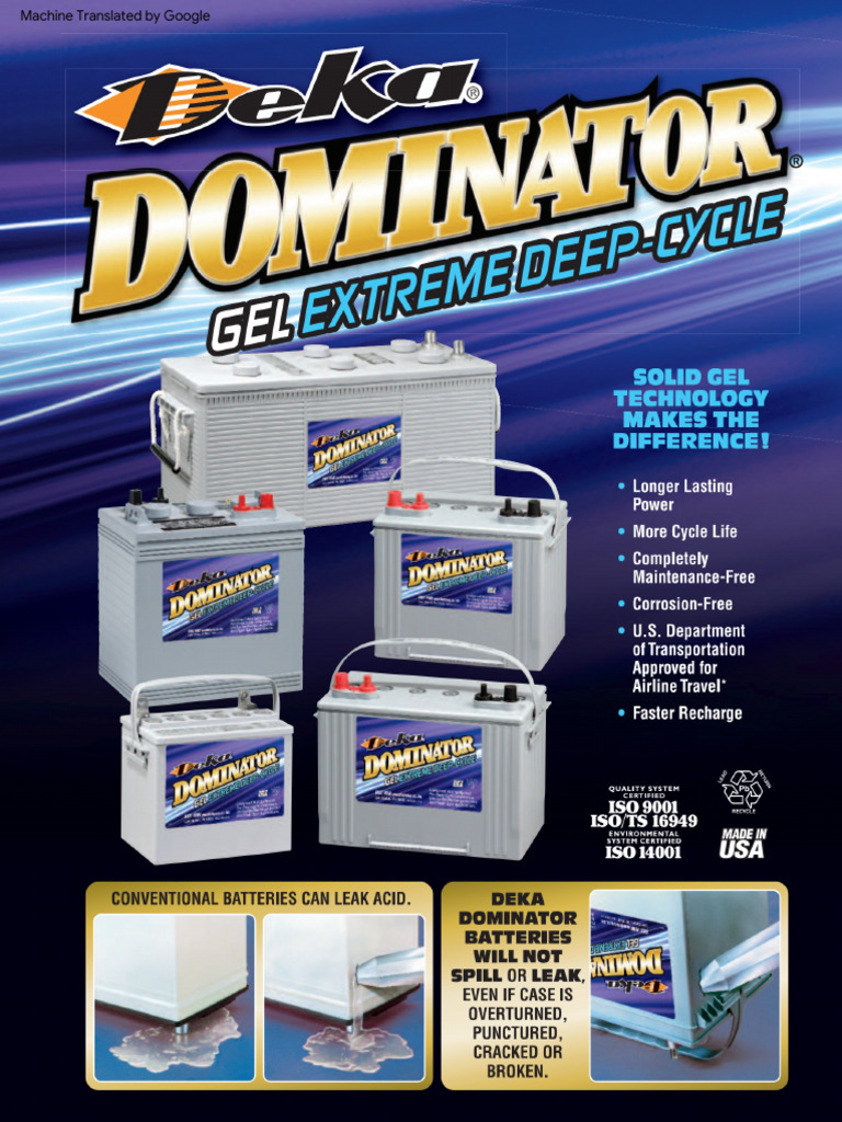 Deka Dominator Gel Extreme Deep Cycle Flyer 0908 | PDF
