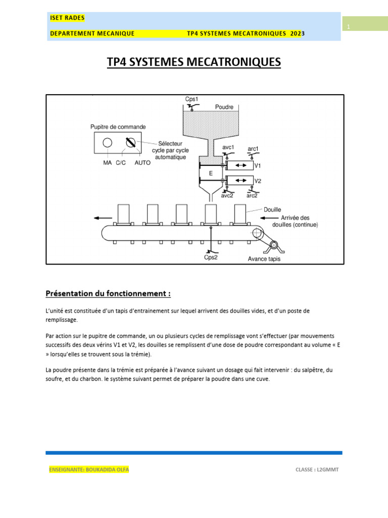 Système de Remplissage Mécatronique | PDF | Technologie et ingénierie