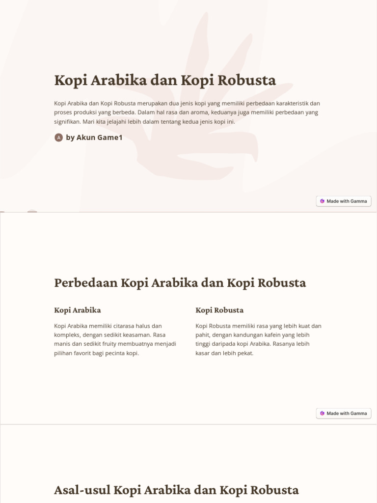 Kopi Arabika Dan Kopi Robusta | PDF
