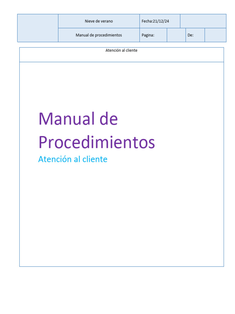 Manual de Procedimientos. | PDF