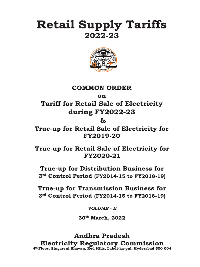 Tariff Order For FY 2022-23 (Vol-2) | PDF