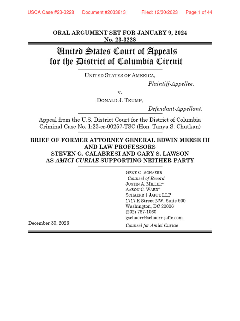 Ed Meese DC Court of Appeals Amicius | PDF | United States Courts Of ...
