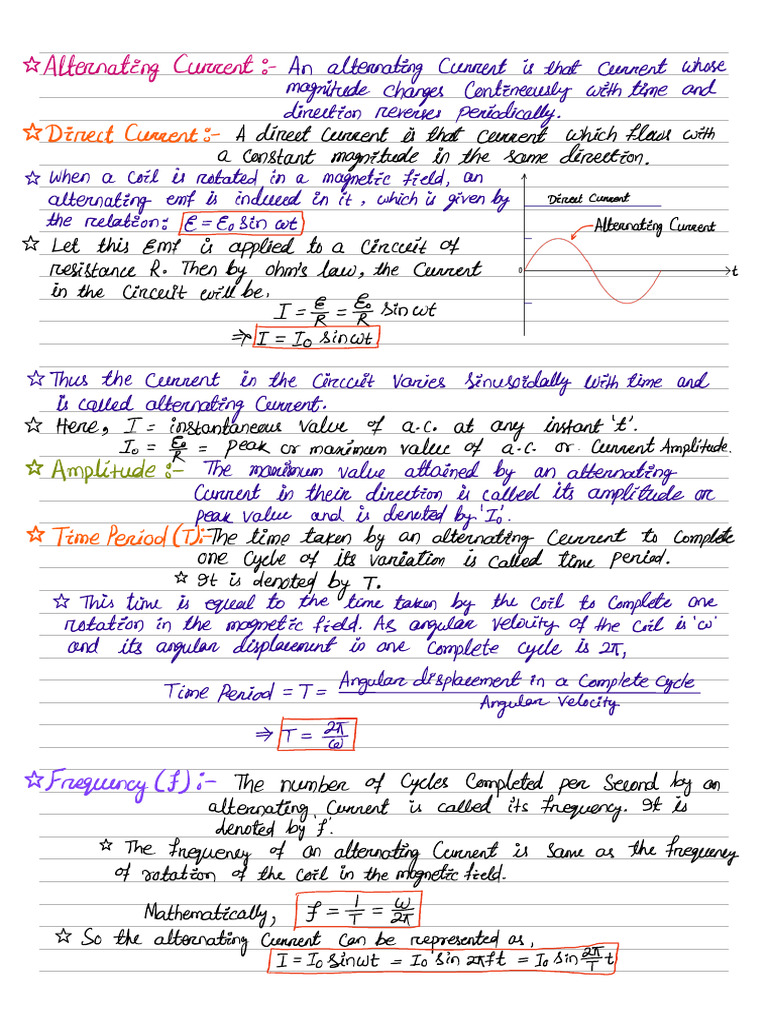 CH-7-Alternating Current Complete | PDF