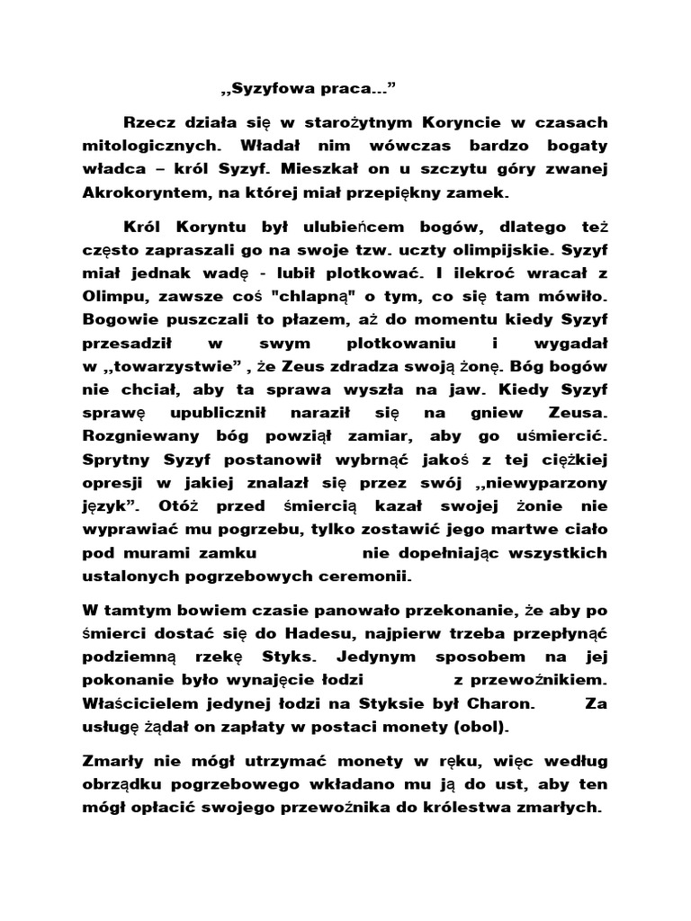 Syzyf Był Królem Koryntu | PDF