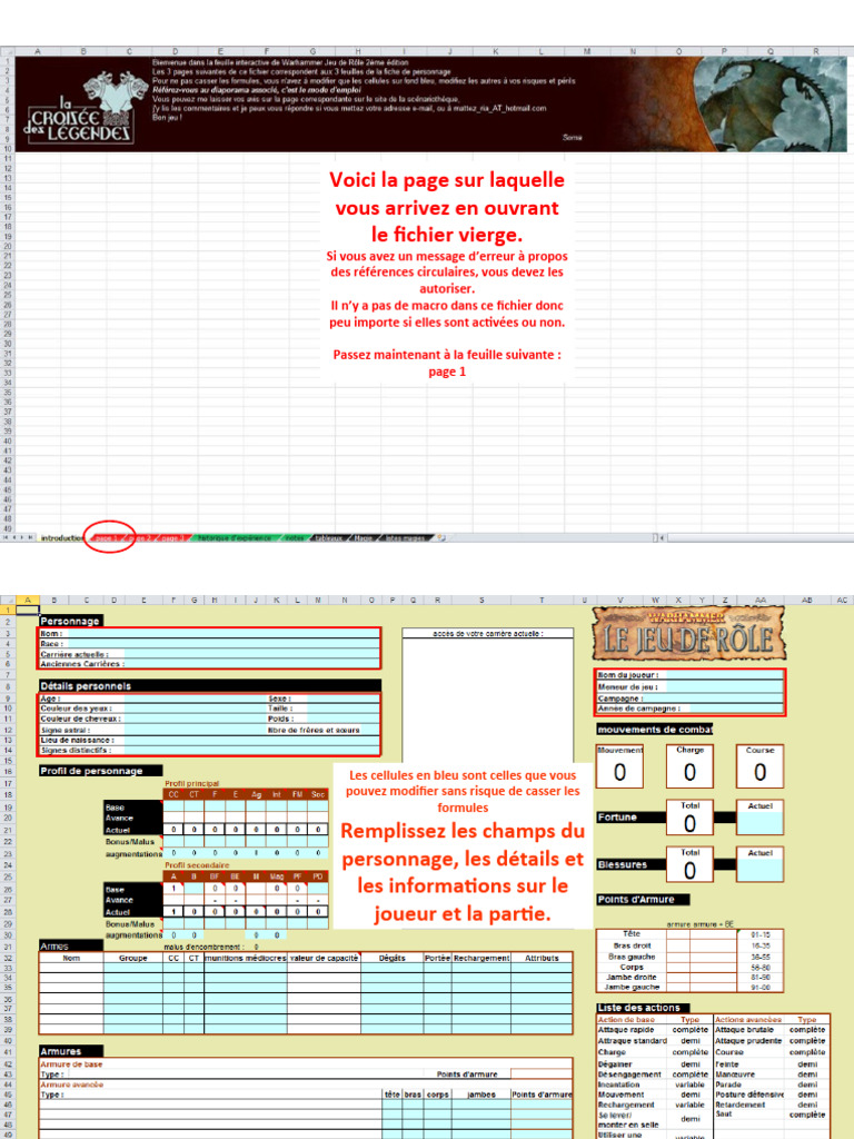 Remplissage Feuille de Perso 1.7 | PDF
