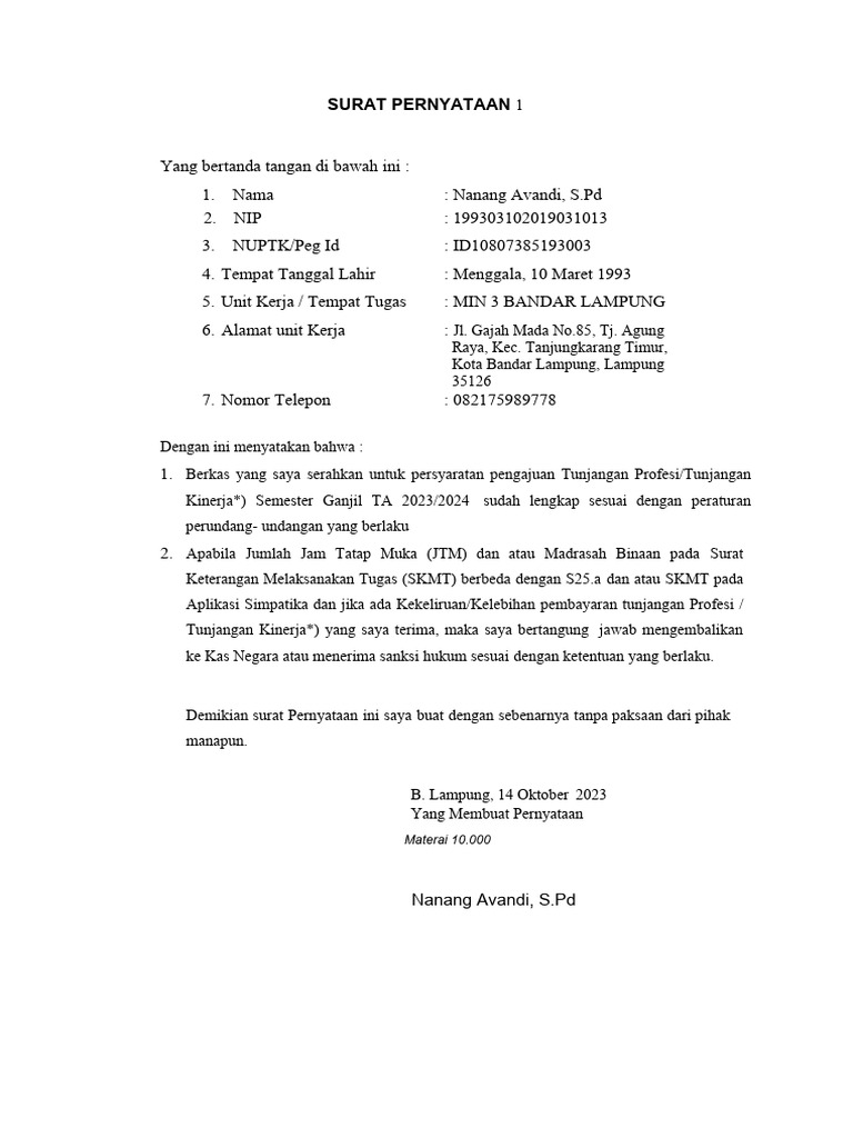 Surat Pemberitahuan Pemberkasan | PDF