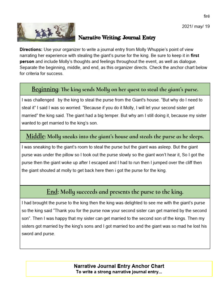 Draft - Narrative - Journal Molly Whuppie-1 | PDF | Narration