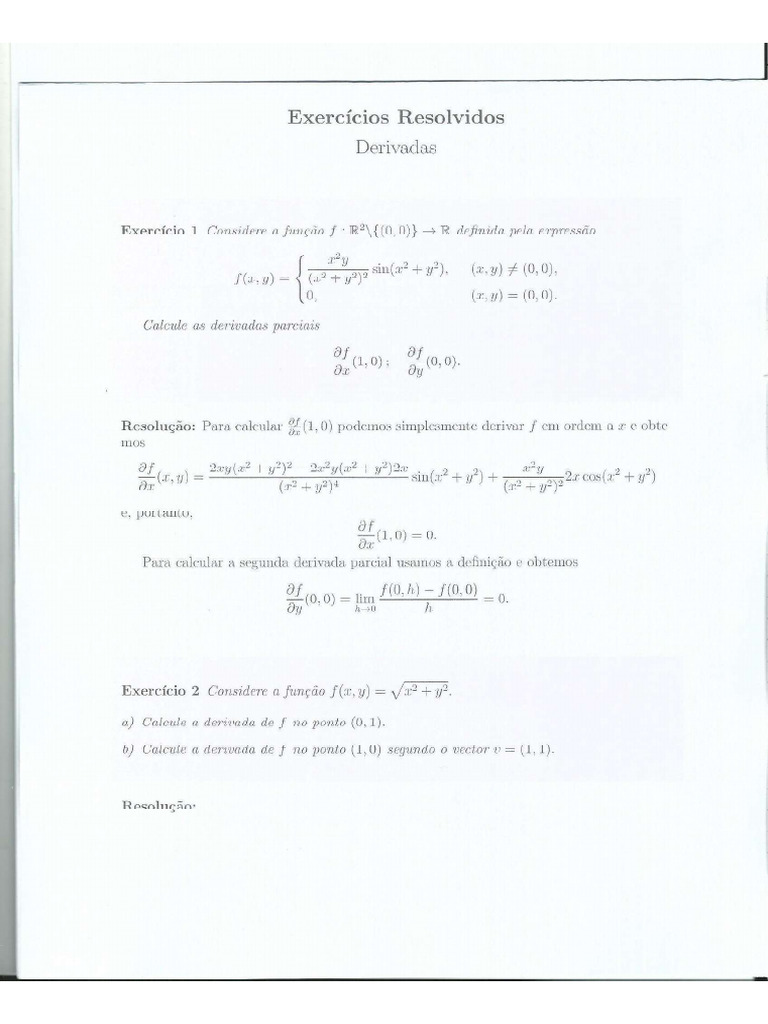 Ex Resolvidos Derivadas | PDF