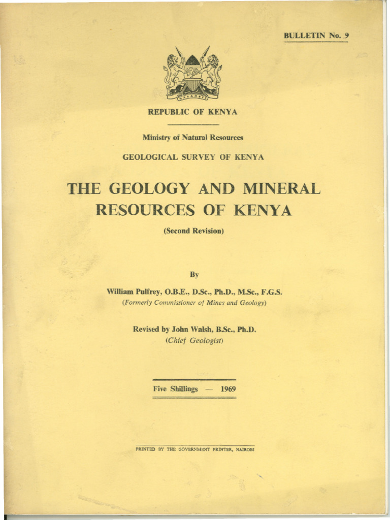 The Geology and Mineral Resources of Kenya | PDF | Kenya | Geology
