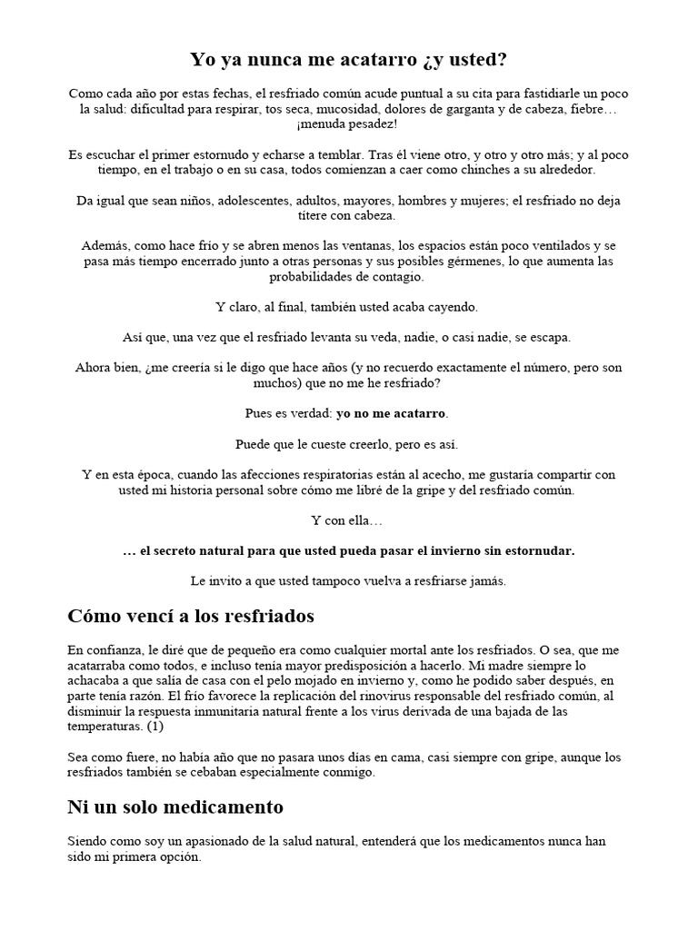 Cómo evitar resfriados naturalmente | PDF | Resfriado comun | Asma