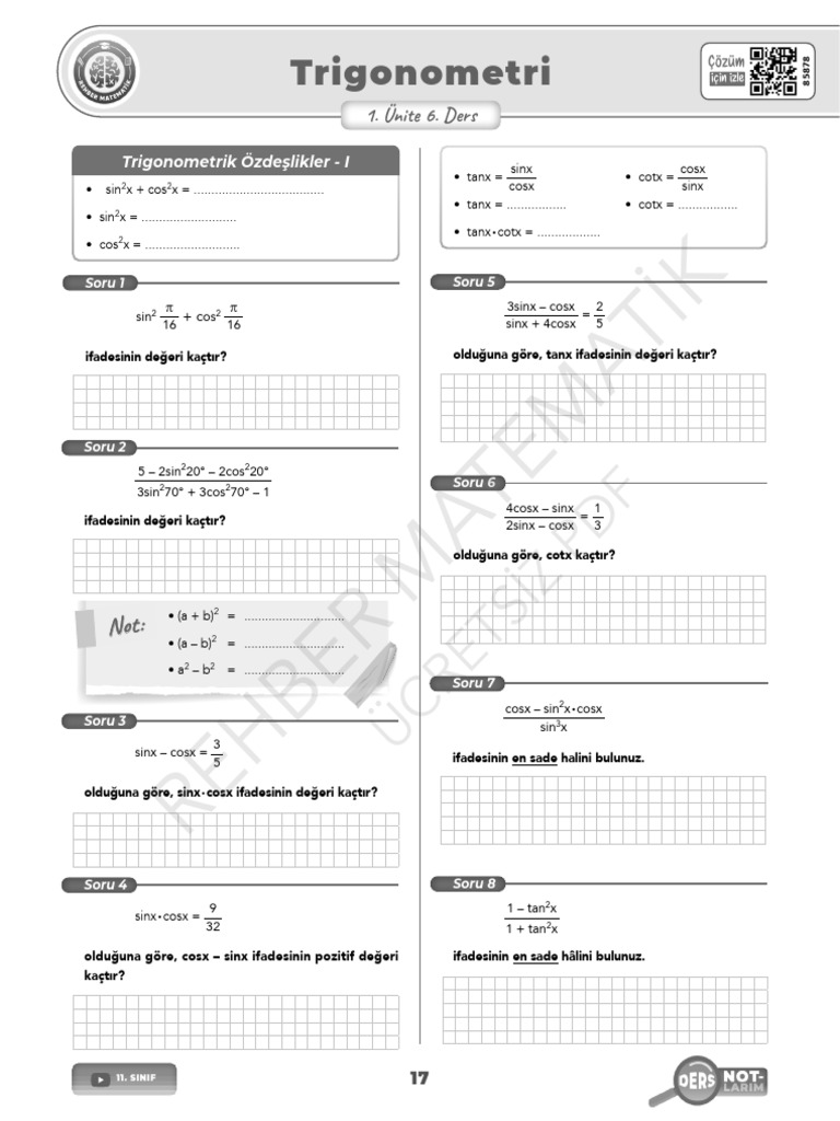 06 - Ders - 11 Sinif Matbook Tri̇gonometri̇ | PDF